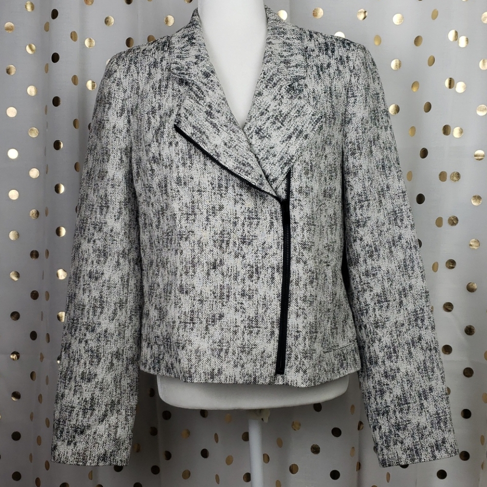 Classiques Entier Black/White Tweed Zipped Blazer - Gem